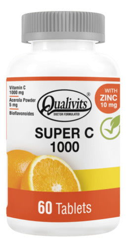 Super C 1000 Mg + Zinc X 60 Tabletas Vitamina C Qualivits® Sabor ...