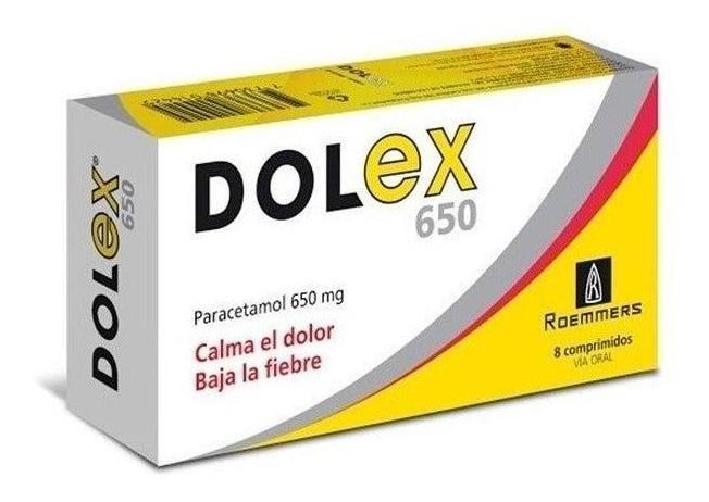 Dolex 650 Mg 8 Comprimidos | Paracetamol | Farmacia Rex